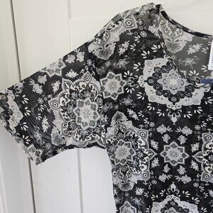 Piphany | Tops | Ladies Piphany Short Sleeve Peplum Top Sheer Stretchy ...